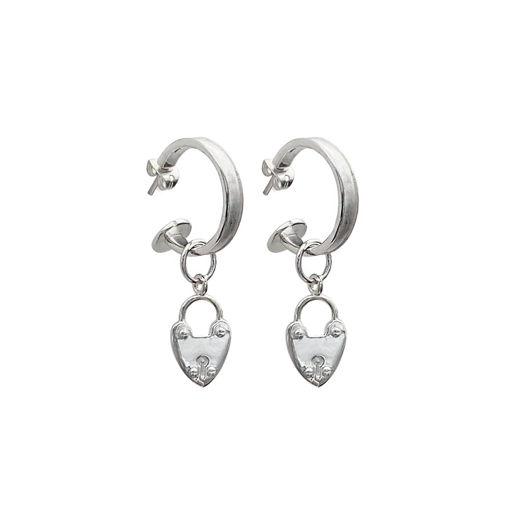 Heart Mini Hoops Silver